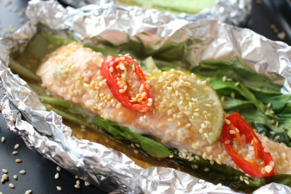 Crispy Sea Bass & Crispy Spuds with Chimichurri Sauce - thewonkyspatula.com