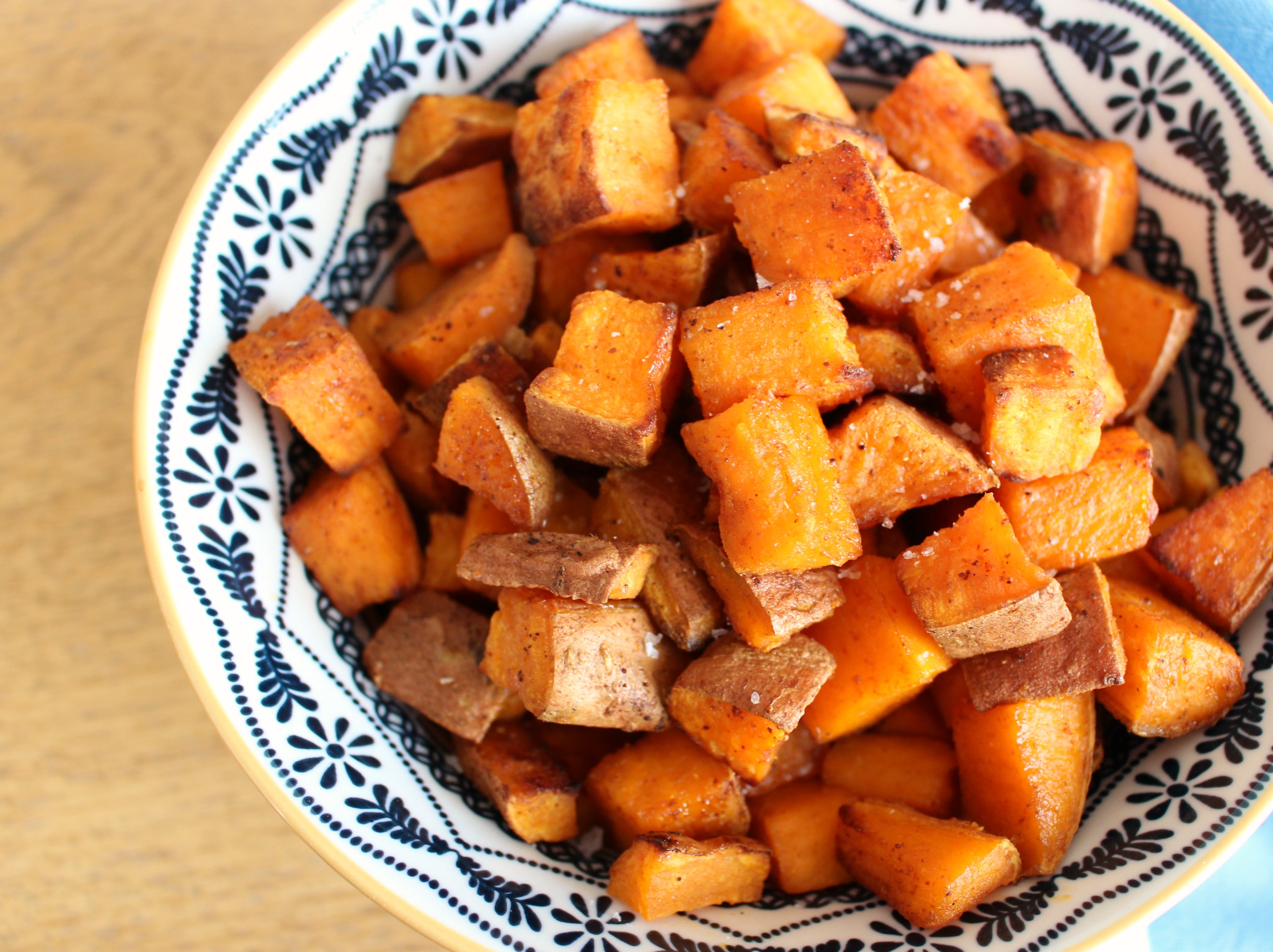Crispy Sweet Potato Cubes - thewonkyspatula.com