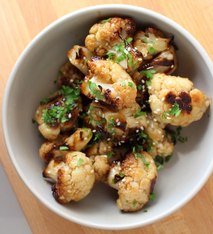 Sweet & Sticky Baked Cauliflower - thewonkyspatula.com