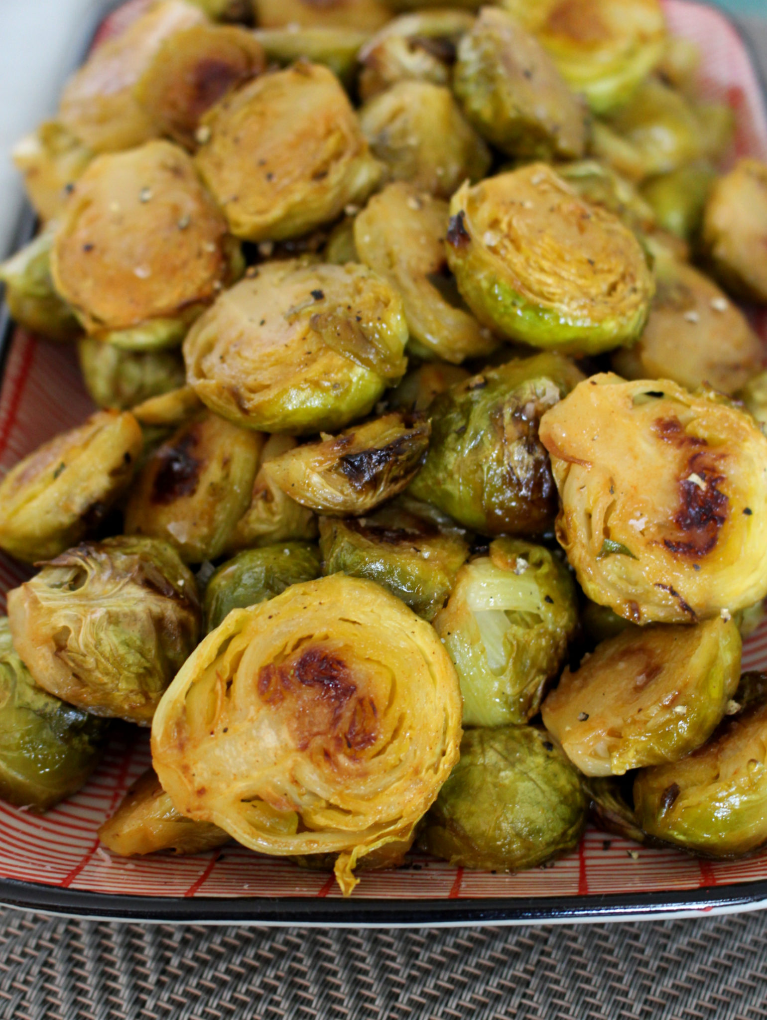 Red Hot Baked Sprouts - thewonkyspatula.com
